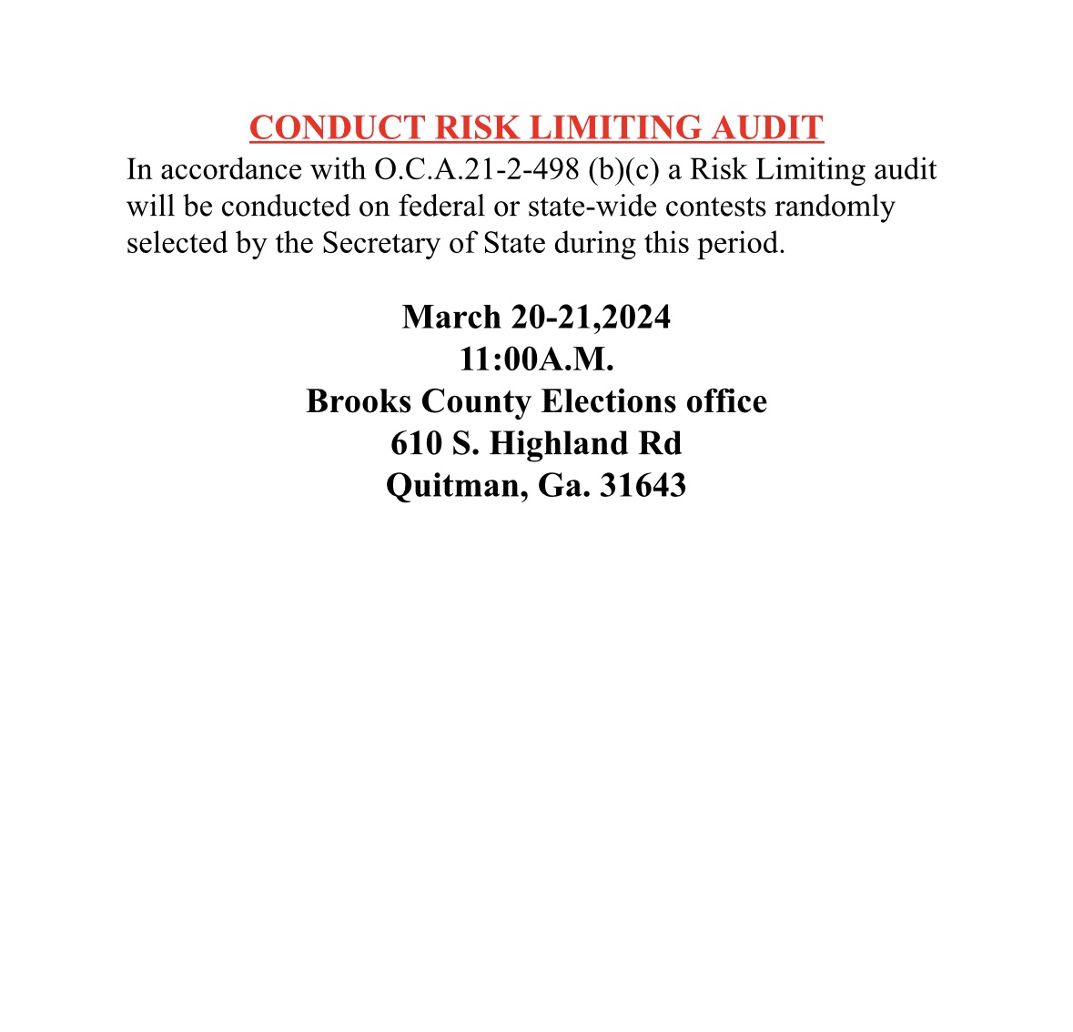 Agendas, Minutes, and Public Notices | Brooks County Board of Commissioners