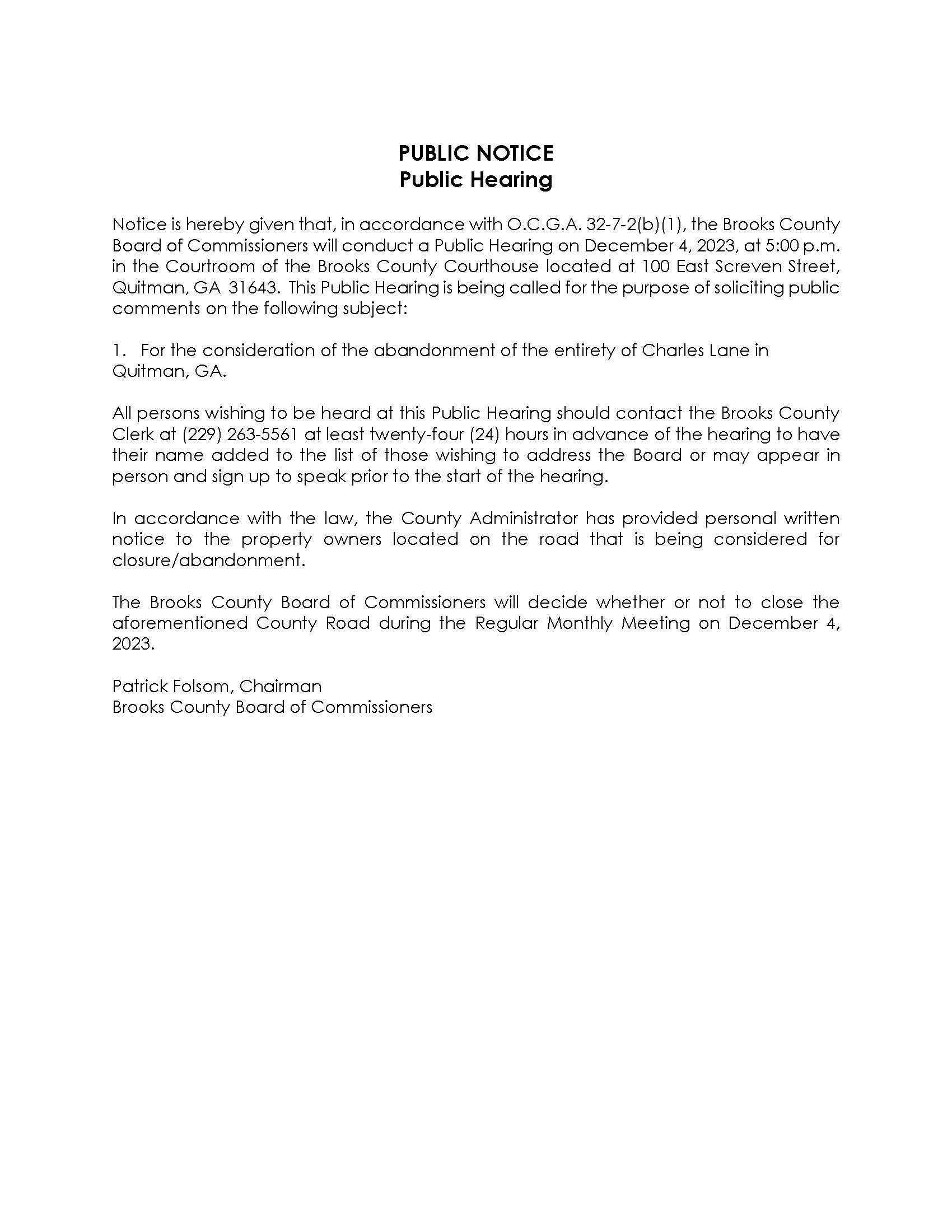 Agendas, Minutes, and Public Notices | Brooks County Board of Commissioners